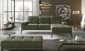 Designová rohová sedačka Tiscali, zelená žinilka Monolith Roh: Orientace rohu Levý roh
