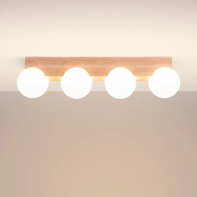 Sollux Lighting Stropní svítidlo BULBO 4 přírodní dřevo