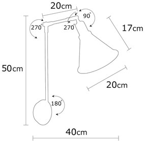 Nástěnné svítidlo v bronzové barvě Berceste – Opviq lights