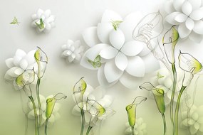 Tapeta krásné květiny abstrakce - 150x100 cm