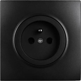 Elhard Zásuvka Rondo s hranatým rámečkem, černá - kompletní set RD6100B