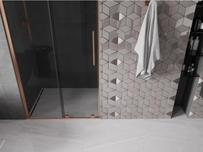 Mexen Velar, posuvné sprchové dveře do otvoru 110 cm, 8mm šedé sklo, měděná matná, 871-110-000-41-65