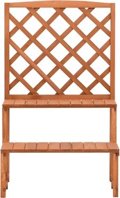 Stojan na květiny s treláží 70 x 42 x 115 cm masivní jedle 316413