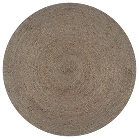 Ručně vyrobený koberec z juty kulatý 90 cm šedý 133662