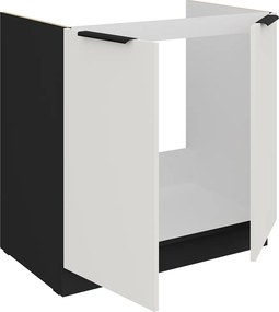 ARIA wb | dolní skříňka 80 ZL 2F dřezová | 80 cm | ANTI FINGERPRINT povrch | černá/bílá