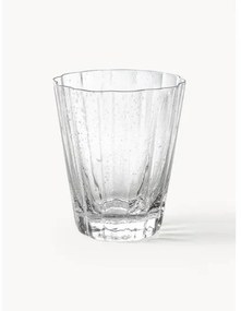 Ručně foukané sklenice na vodu's drážkovanou strukturou Scallop Glasses, 4 ks