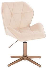 LuxuryForm DESIGN Otočná židle MILANO MAX VELUR na zlatém kříži - krémová