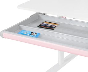 Rostoucí psací stůl SMART - růžová / bílá