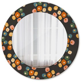 Kulaté dekorativní zrcadlo Květinové tečky fi 50 cm
