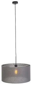 Moderní závěsná lampa černá se šedým odstínem 50 cm - Combi 1