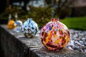 Skleněná olejová lampa SCUTI – Jantarově lososová