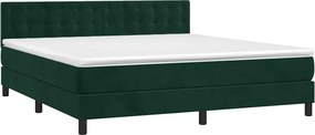 Box spring postel s matrací tmavě zelená 160x200 cm samet 3141554
