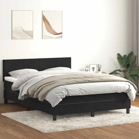 Box spring postel s matrací černá 160x210 cm samet 3316025