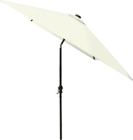 Zahradní slunečník s LED a ocelovou tyčí pískový 2 x 3 m 313787