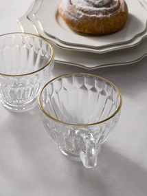 Sinsay - Rýhované šálky se zlatým okrajem 2 pack - clear