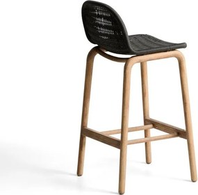 Tmavě šedá dřevěná zahradní barová židle Alipa – Kave Home