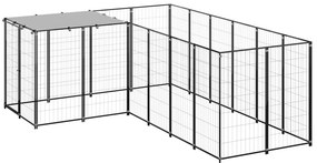 Psí kotec černý 4,84 m² ocel 3082211