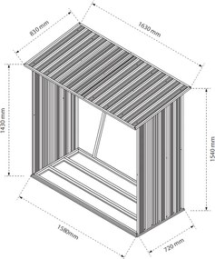 Zahradní dřevník BestBerg BBSH-F001G / 1,35 m²/ 163 x 83 x 154 cm / šedá