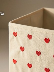 Sinsay - Skládací úložný koš se vzorem srdcí - růžová