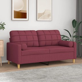 2místná pohovka s polštáři vínová 140 cm textil 3200788