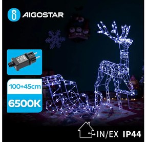 Aigostar B.V. Aigostar-LED Venkovní dekorace LED/3,6W/31/230V 6500K 90/45cm IP44 sob se sáněmi AI0558