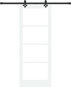 Posuvné dveře ORKDAL 83 x 211 cm Masivní borové dřevo a sklo 3332168