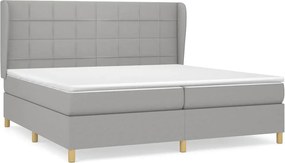 Box spring postel s matrací světle šedá 200 x 200 cm textil 3128549