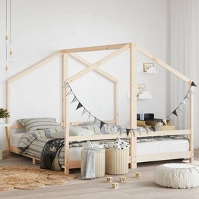 Dětská postel 2x (90 x 190) cm masivní borové dřevo - Default Title