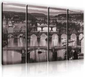 Obraz 120x80 Praha Vltava mosty krajina městská architektura