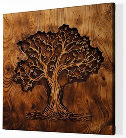 Obraz na plátně - Strom života Werdy, dřevo styl FeelHappy.cz Velikost obrazu: 40 x 40 cm