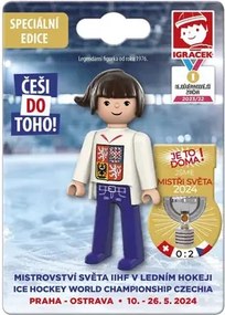 EFKO Igráček Fanynka MS v hokeji 2024 bílý dres / Výška 7,5 cm / od 3