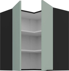 ARIA sc | horní kuchyňská skříňka 60x60 GN-72 2F (90°) rohová s policemi | 60x60 cm | černá/aquamarine