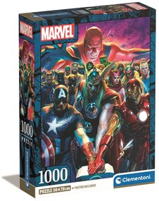 Clementoni - Puzzle 1000 Marvel Avengers - Compact