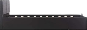 Rám postele s úložným prostorem černý umělá kůže 120x200 cm 285512