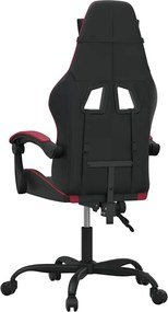 Herní židle černá a vínová umělá kůže 3143897