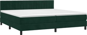 Box spring postel s matrací tmavě zelená 200x200 cm samet 3141446
