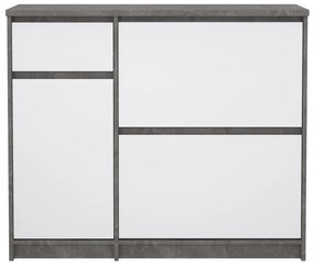 FALCO Botník Simplicity 206 beton/bílý lesk 10081