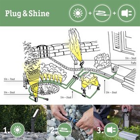P 94849 Plug & Shine LED bodové zahradní světlo Smart Home Zigbee Shira IP65 RGBW+ 6,5W antracit - PAULMANN