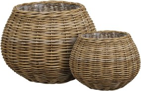 Ratanové obaly na květináče v sadě 2 ks ø 57 cm Melaka – House Nordic