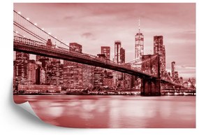 Fototapeta Brooklyn Bridge Nyc V Červené Barvě Samolepící tapety 135x90