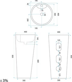 Rea, Volně stojící umyvadlo REA Blanka Savana Matt, REA-U3615