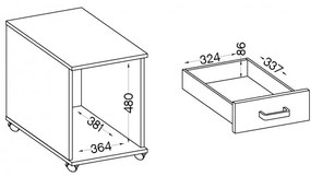 Falco Kontejner Matylda 201 světle šedá