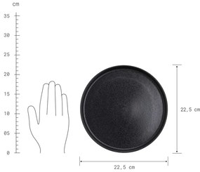 Butlers CASA NOVA Sada snídaňových talířů 22,5 cm set 4 ks - černá