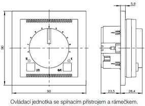ABB Neo termostat otočný 3292M-A10101 01 bílá/ledová bílá