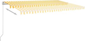 Ručně zatahovací markýza 500 x 300 cm žlutobílá 3068938