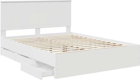 Rám postele se zásuvkou Bílá 150 x 200 cm Inženýrské dřevo 3411103