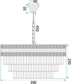 Toolight Toolight, LED křišťálové svítidlo 40cm, 5xE14, G047-CP, zlatá, OSW-08940