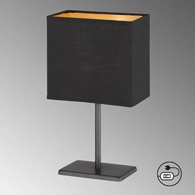 Černá stolní lampa s textilním stínidlem (výška 30 cm) Kate – Fischer &amp; Honsel