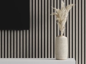 Mexen Lam-F, akustické stěnové lamely 275 × 30 cm, plstěný podklad 8 mm, technická dýha, dub stříbřitý, S105-275307-3015-007
