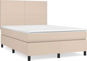 Box spring postel s matrací cappuccino 140x200 cm umělá kůže 3142730